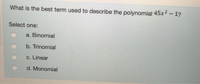 Solved Which of the following pairs of monomials are NOT | Chegg.com