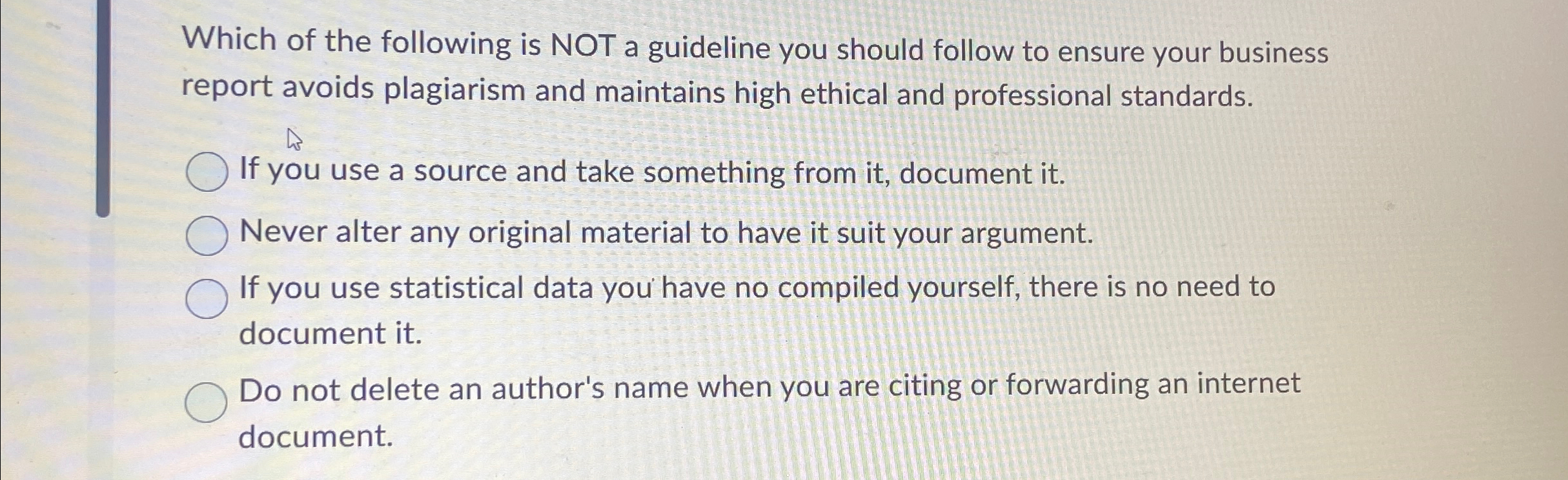 Solved Which of the following is NOT a guideline you should | Chegg.com