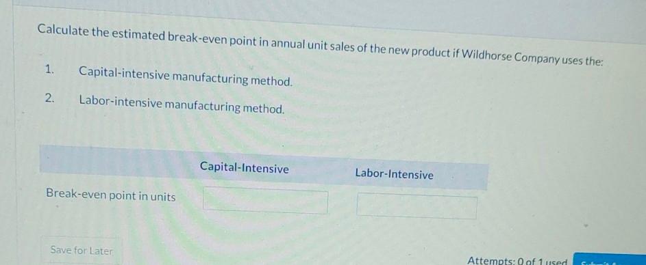 Solved Wildhorse Company has decided to introduce a new | Chegg.com