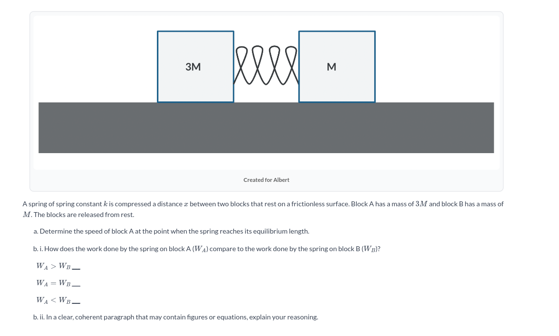 Solved A spring of spring constant k ﻿is compressed a | Chegg.com