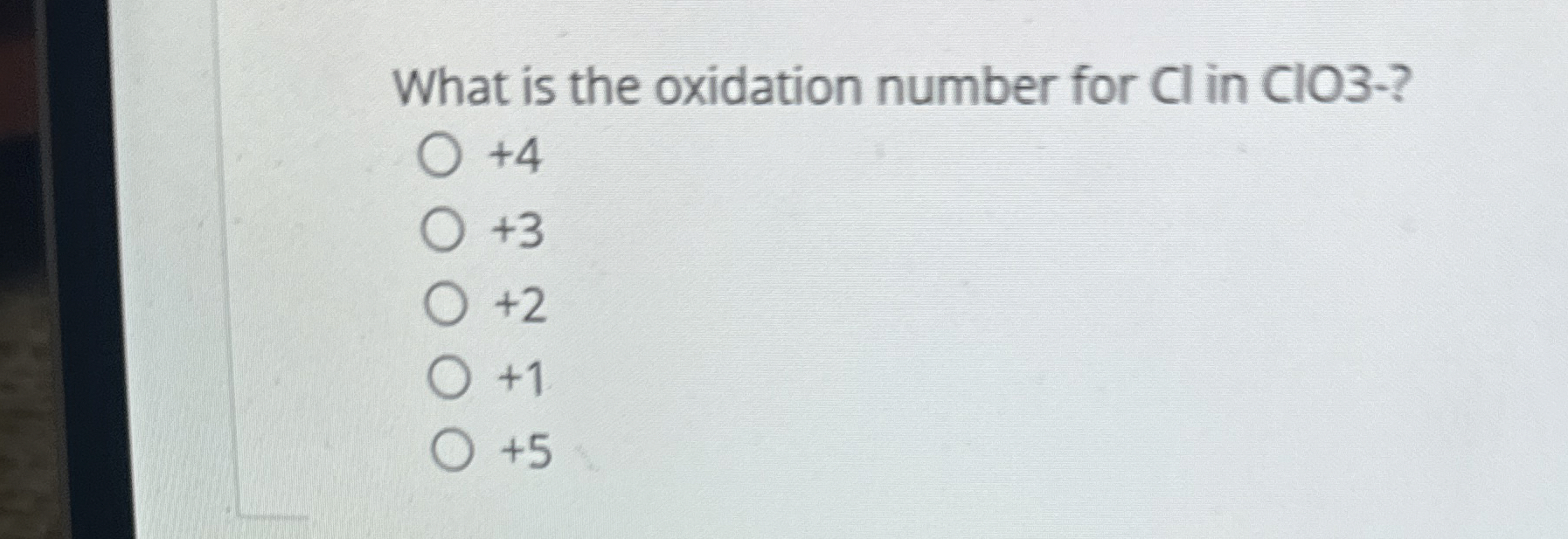 Solved What is the oxidation number for Cl in | Chegg.com