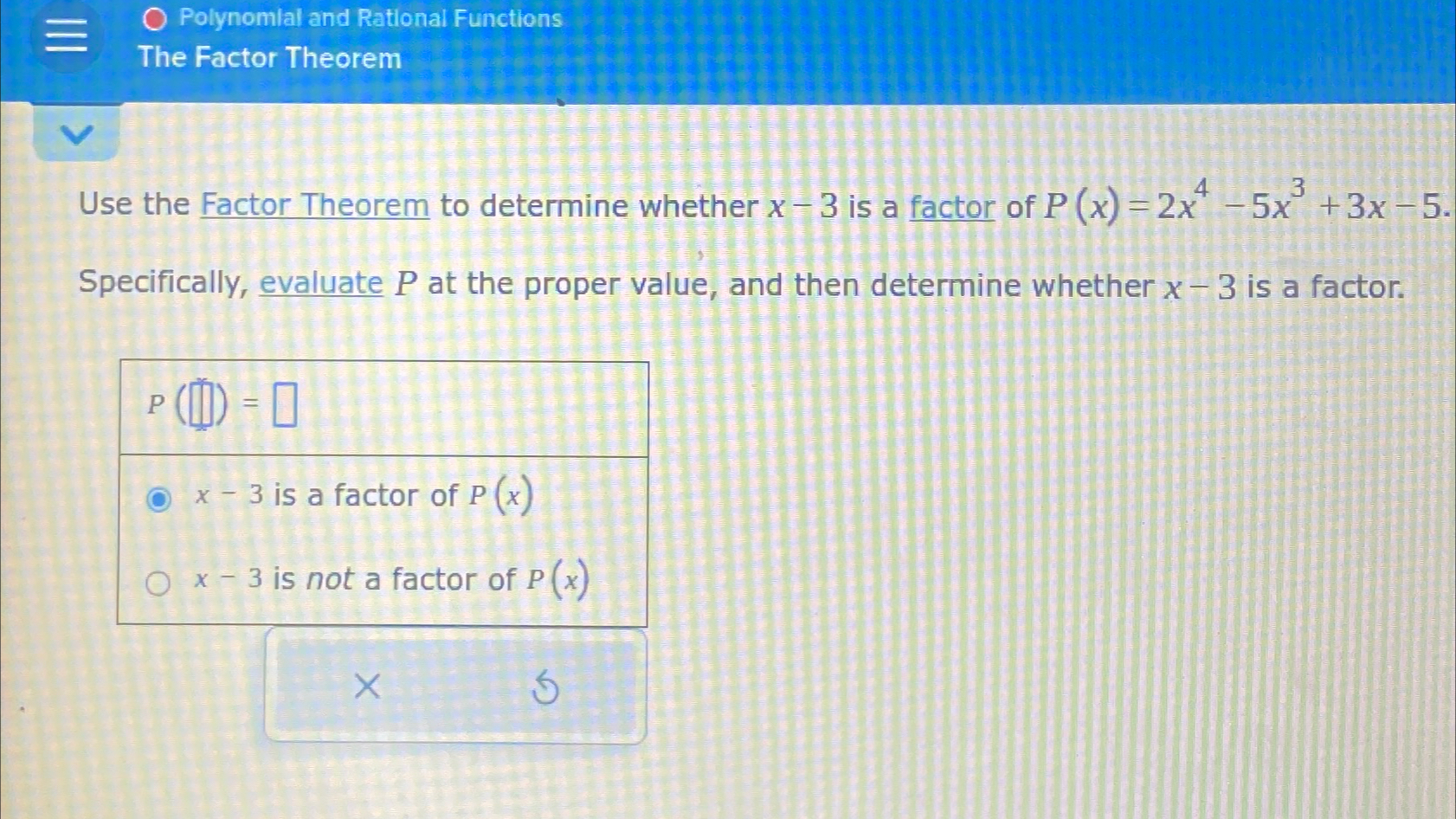 Solved Polynomial and Ratlonal FunctionsThe Factor | Chegg.com