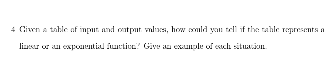 Solved 4 Given a table of input and output values, how could | Chegg.com