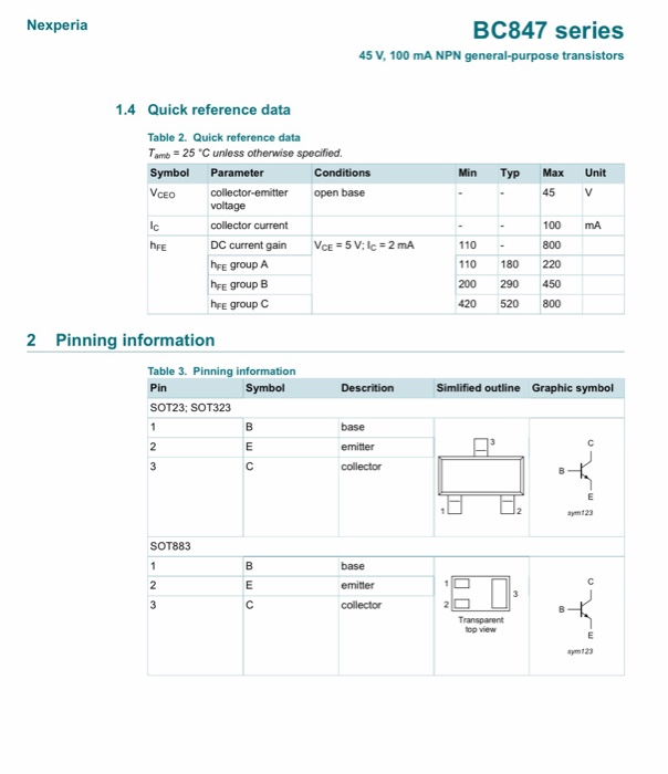 Solved Given the datasheet of the BC817C transistor, Qus | Chegg.com