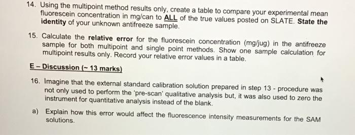 Solved B - Standard Addition Multipoint Method 6. For each | Chegg.com