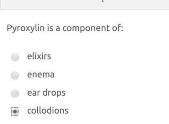 Solved Pyroxylin is a component of:elixirsenemaear | Chegg.com