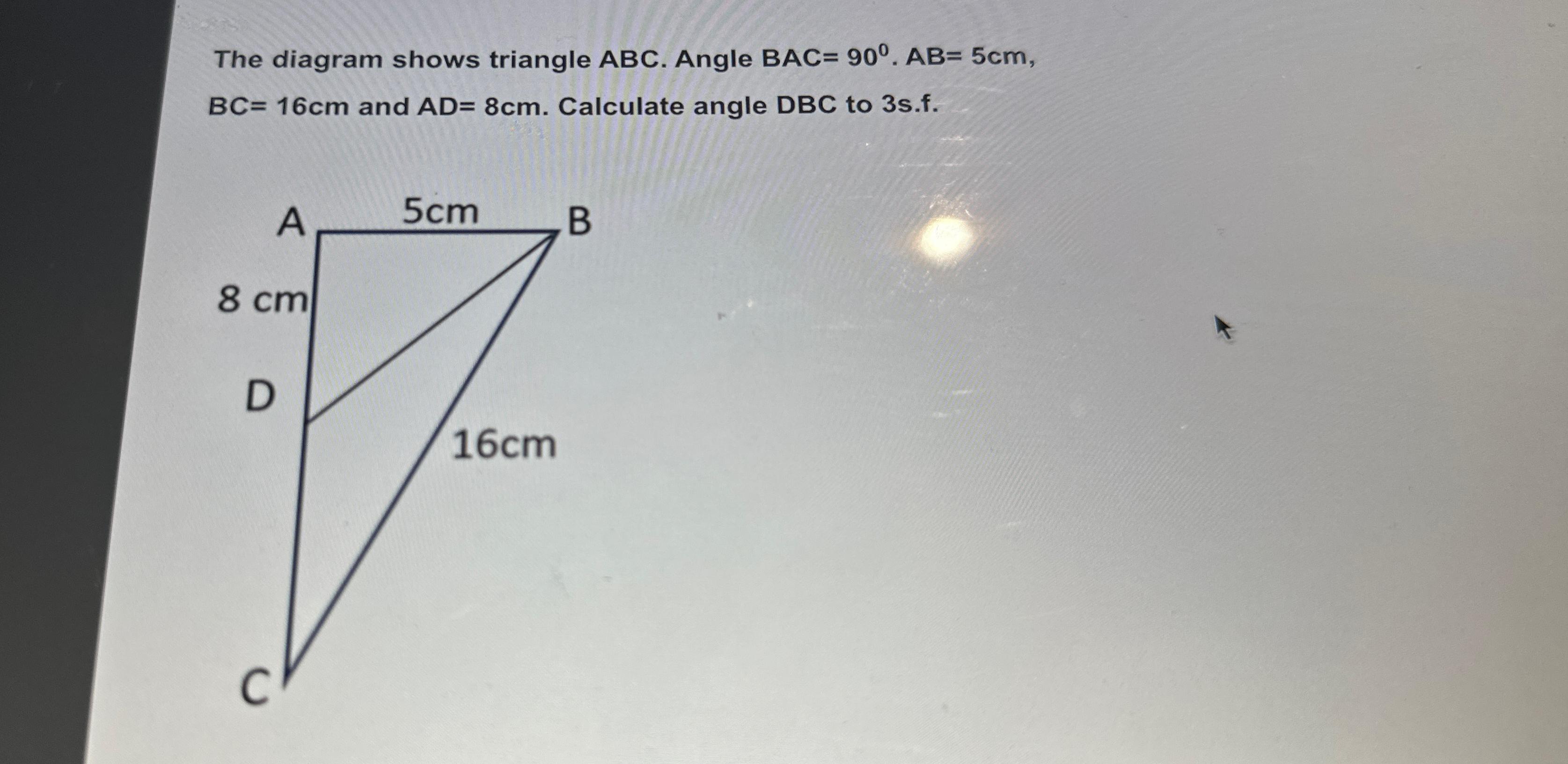 Solved The diagram shows triangle ABC. Angle | Chegg.com