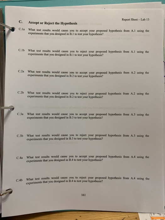 The Scientific Method Section Section Name Pre-Lab 1. | Chegg.com