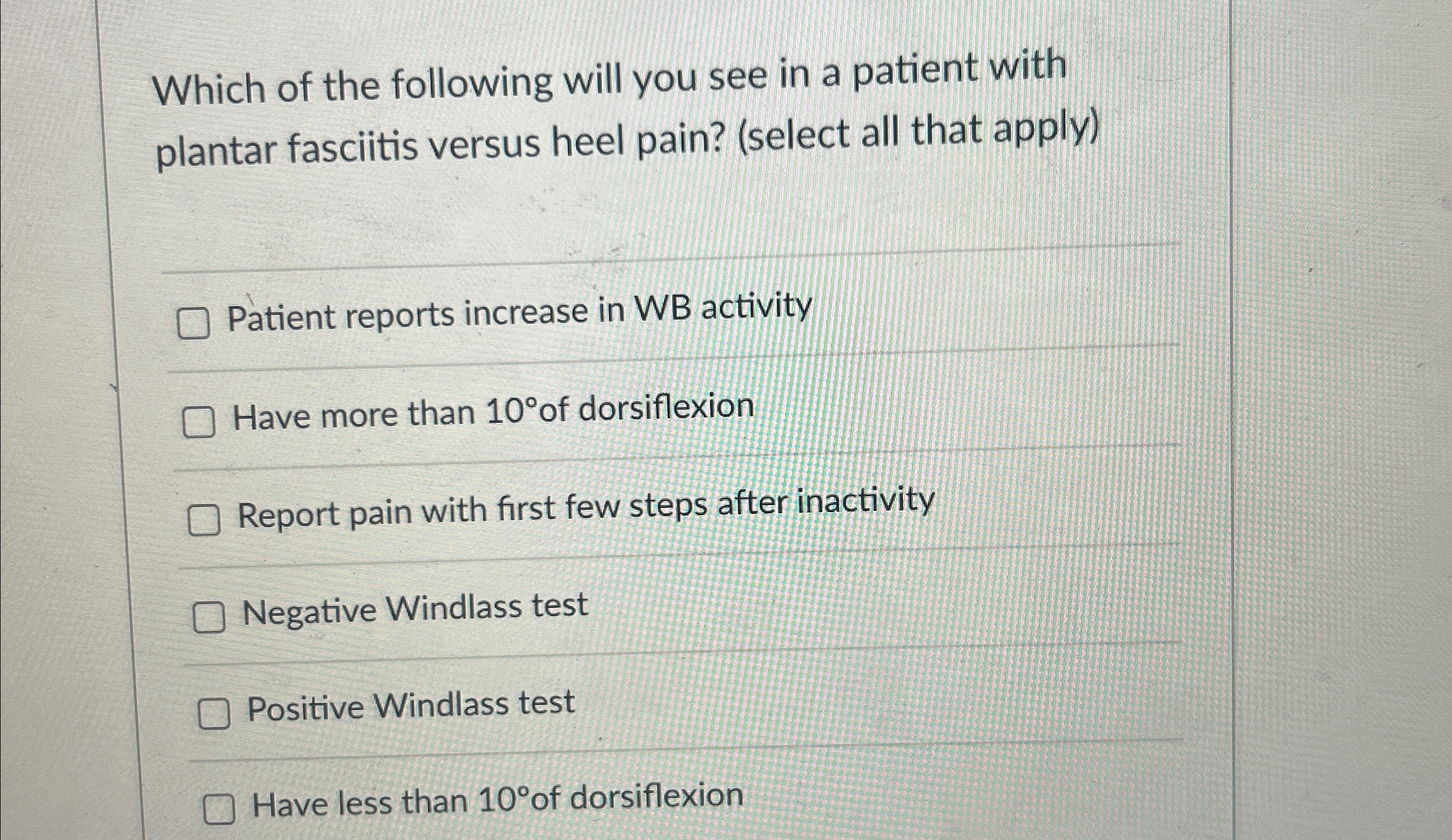 Solved Which of the following will you see in a patient with | Chegg.com