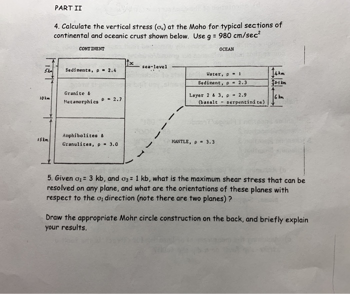 Solved PART II 4. Calculate the vertical stress (o) at the | Chegg.com