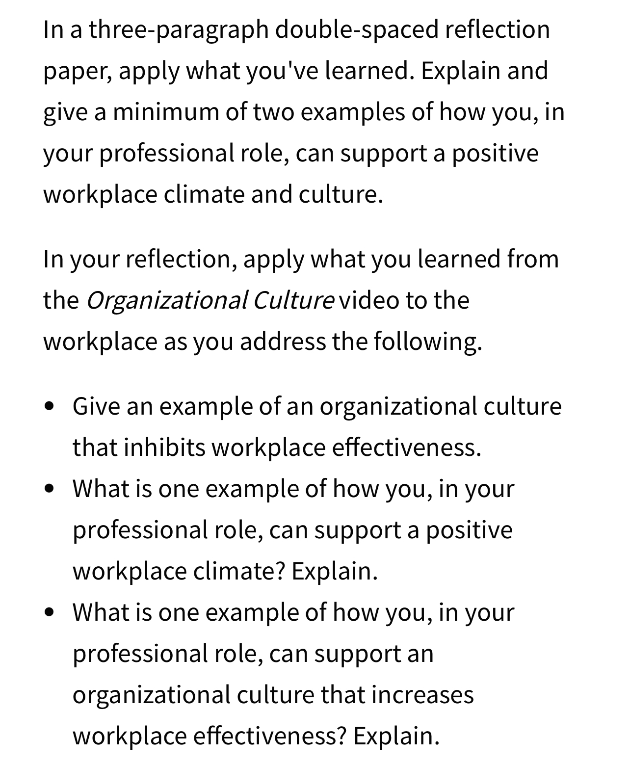 Solved In a three-paragraph double-spaced reflection paper, | Chegg.com