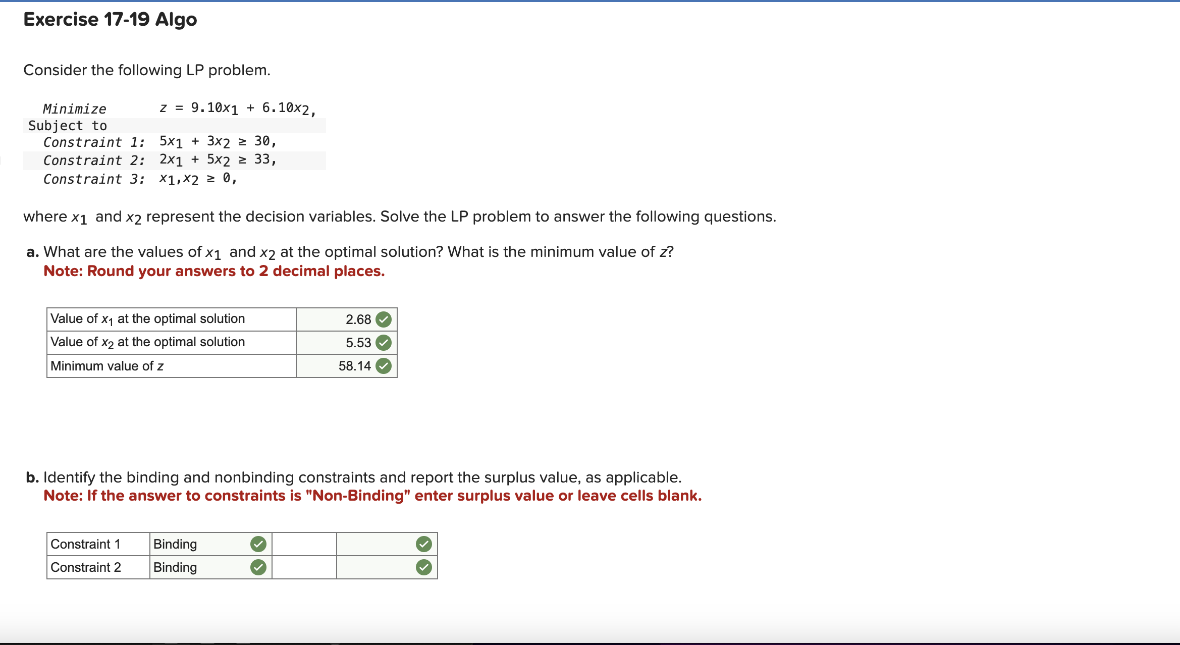 Solved Exercise 17-19 ﻿Algo Consider the following LP | Chegg.com