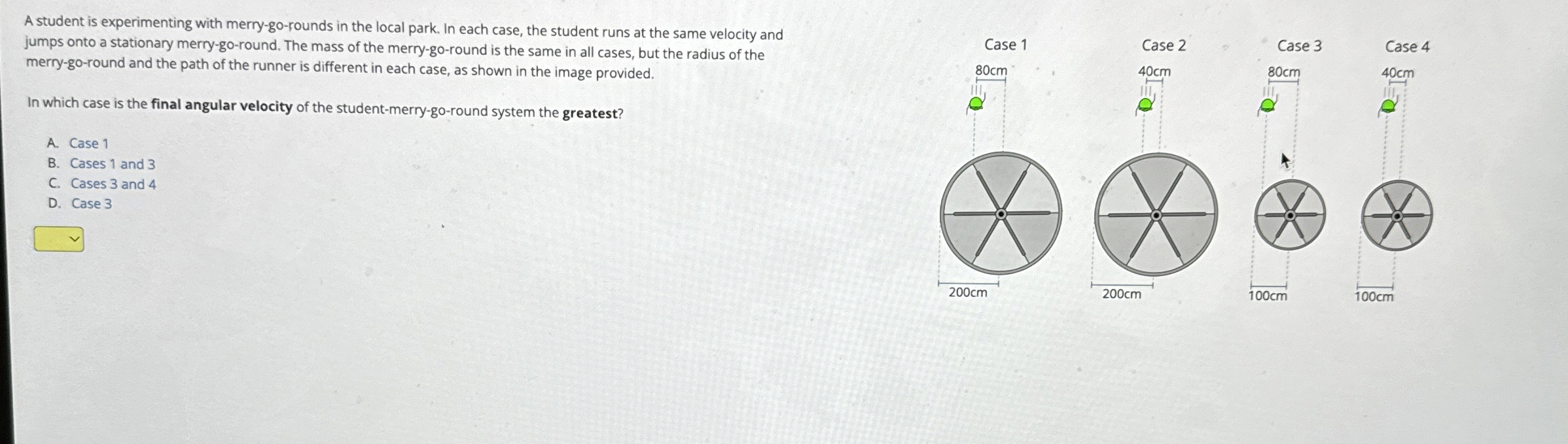 Solved A student is experimenting with merry-go-rounds in | Chegg.com