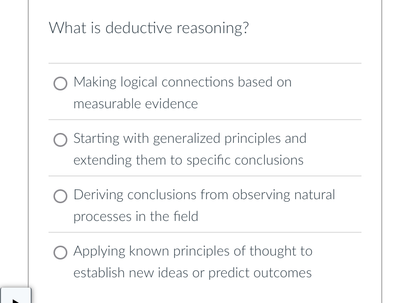 Solved What is deductive reasoning?Making logical | Chegg.com