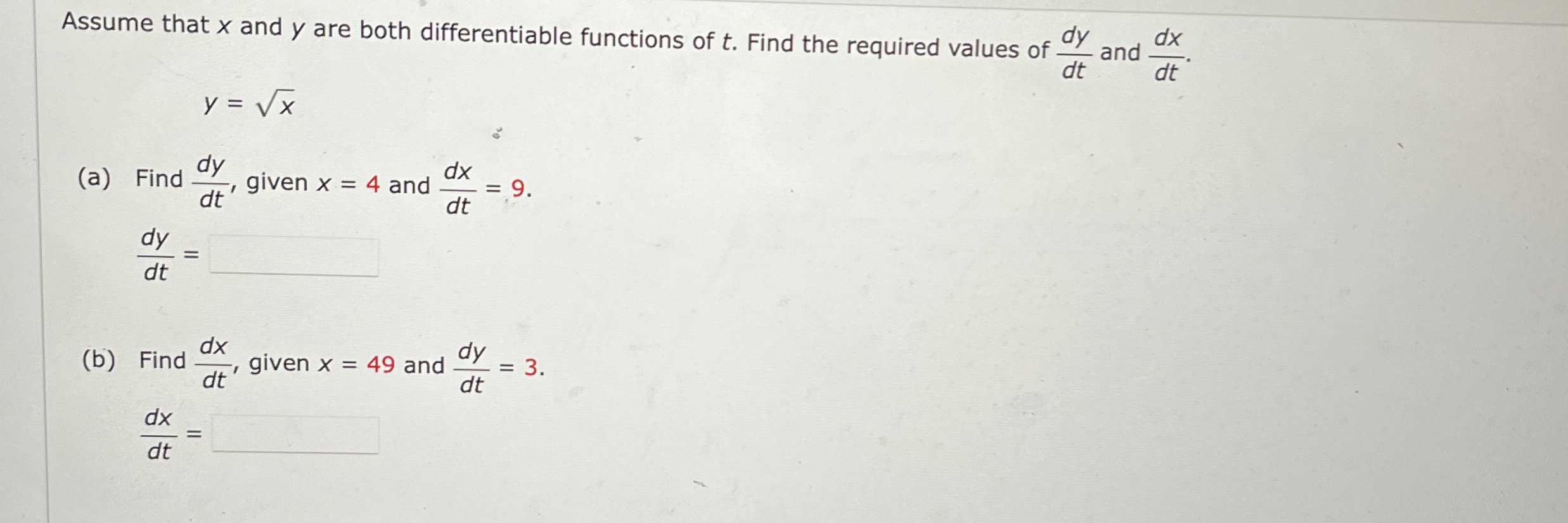 Solved Assume that x ﻿and y ﻿are both differentiable | Chegg.com