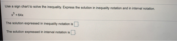 Solved Use a sign chart to solve the inequality. Express the | Chegg.com