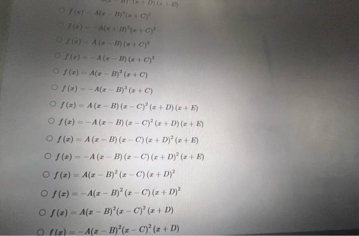Solved Only one of the functions shown below can possibly | Chegg.com