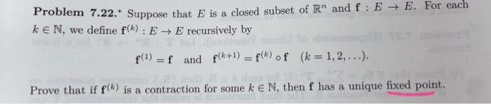 Solved Problem 7.22.* Suppose that E is a closed subset of | Chegg.com