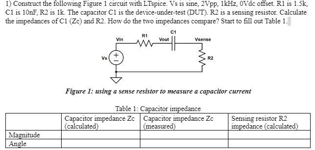 Solved Im having trouble calculating the impedance of C1 | Chegg.com