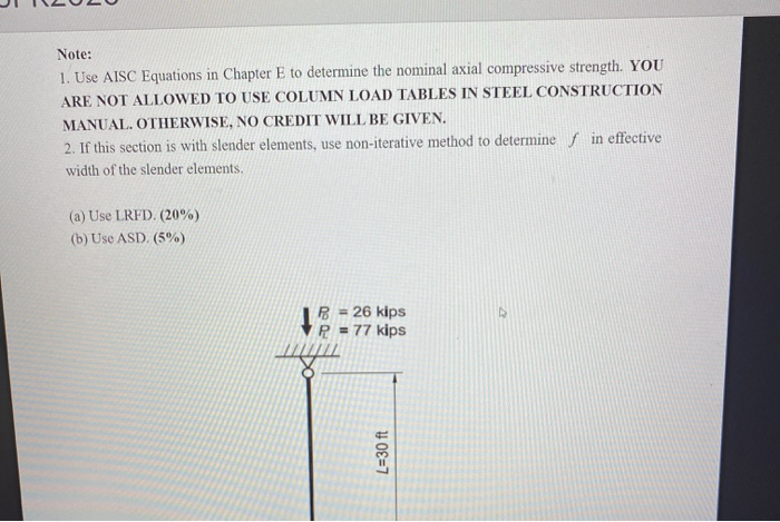 Solved Note: 1. Use AISC Equations in Chapter E to determine | Chegg.com
