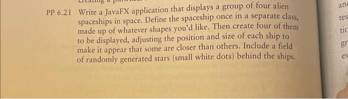 Solved 6.21 Write a JavaFX application that displays a group | Chegg.com