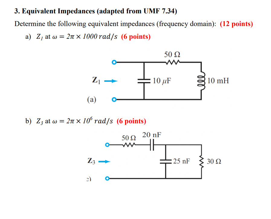 Solved Equivalent Impedances (adapted from UMF 7.34) | Chegg.com