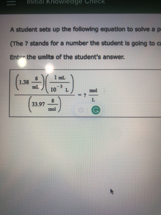 Solved - Initial Knowledge Teck A student sets up the | Chegg.com