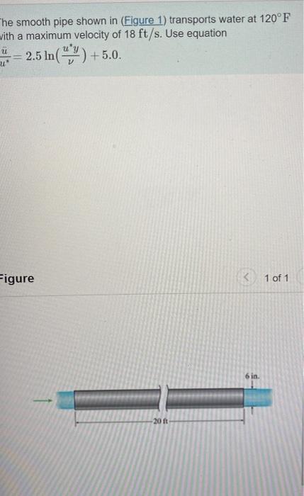 Solved he smooth pipe shown in (Figure 1) transports water | Chegg.com