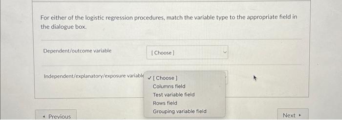 Solved For either of the logistic regression procedures, | Chegg.com