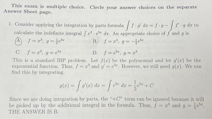 Solved This exam is multiple choice. Circle your answer | Chegg.com