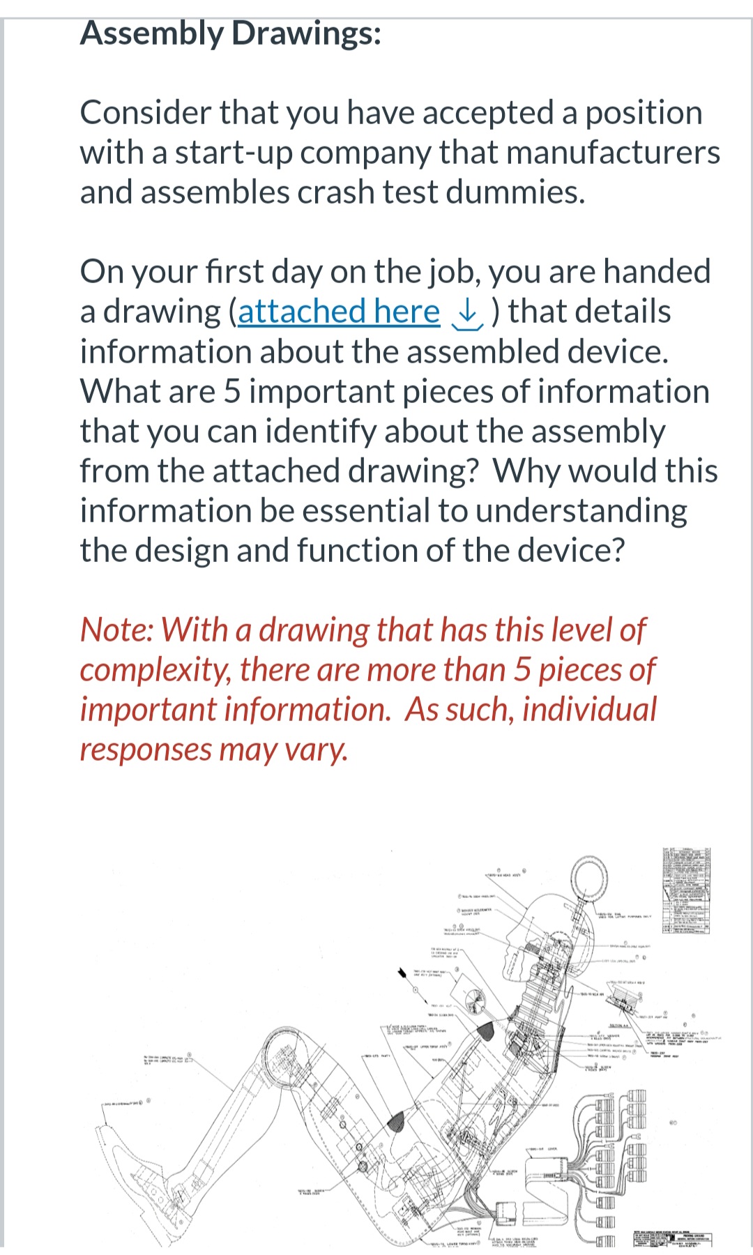 Solved Assembly Drawings:Consider that you have accepted a | Chegg.com