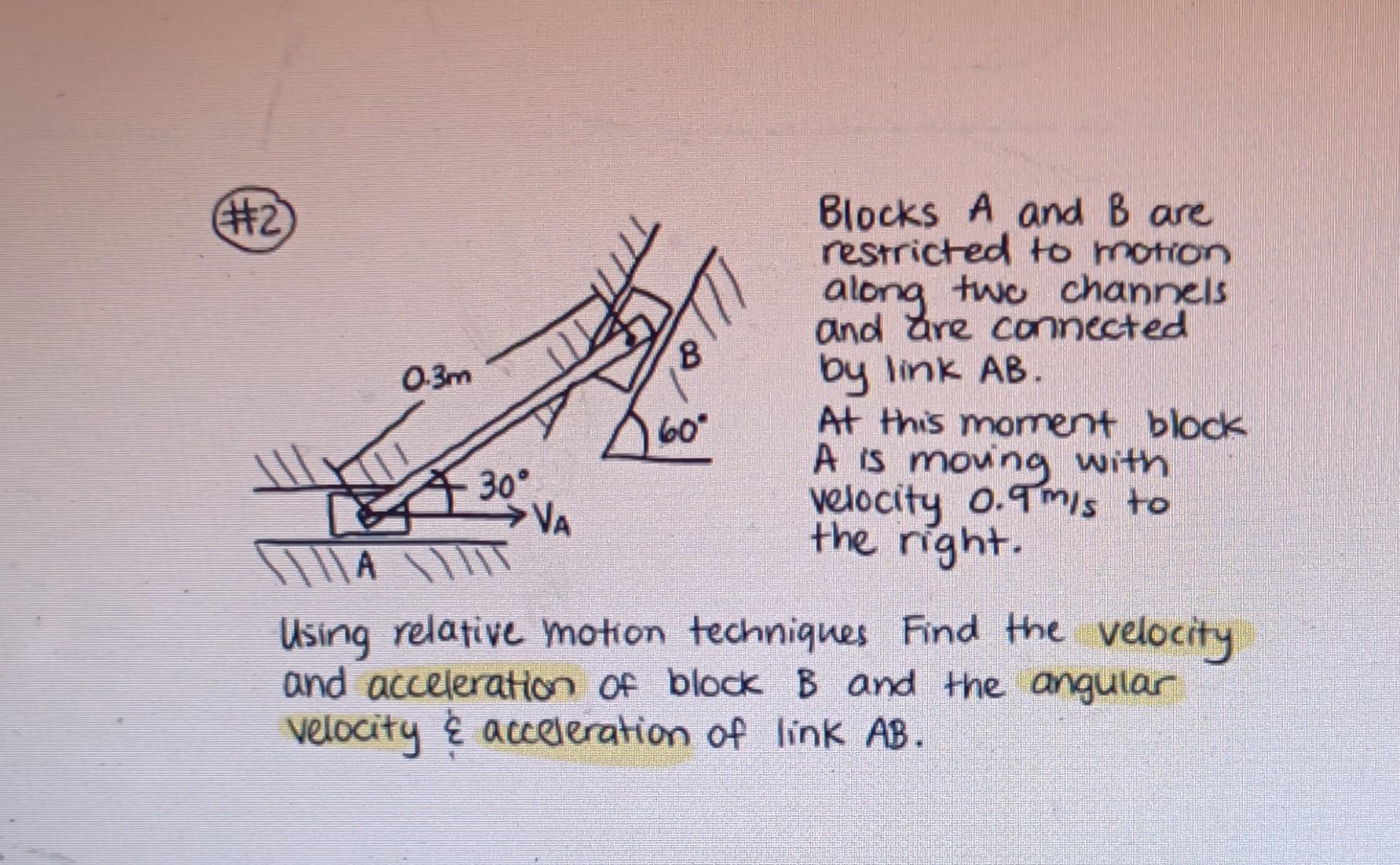 Solved Blocks A and B are restricted to motion along two | Chegg.com