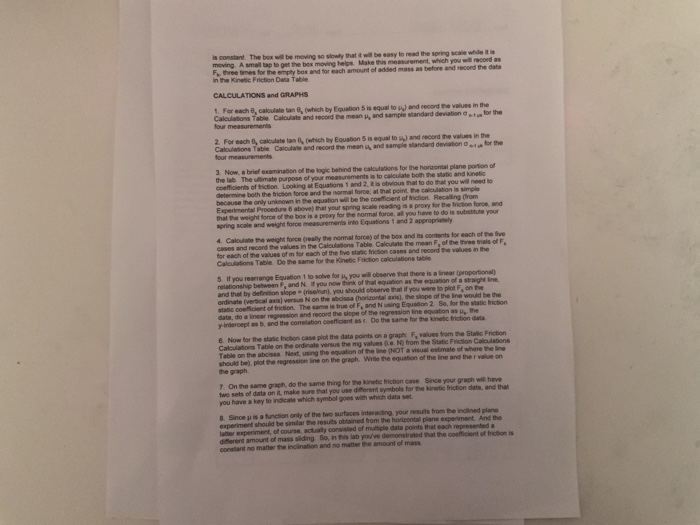 Solved LAB #7 - COEFFICIENT of FRICTION EXPERIMENTAL | Chegg.com