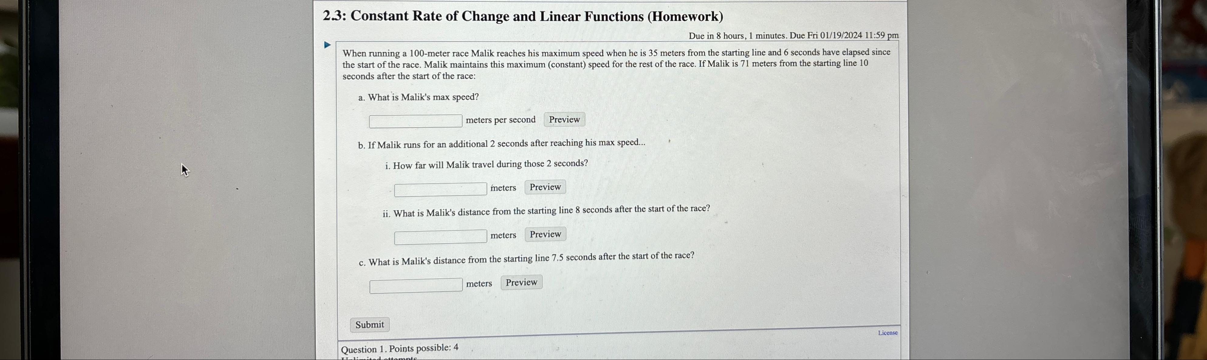 Solved 2.3: Constant Rate of Change and Linear Functions | Chegg.com