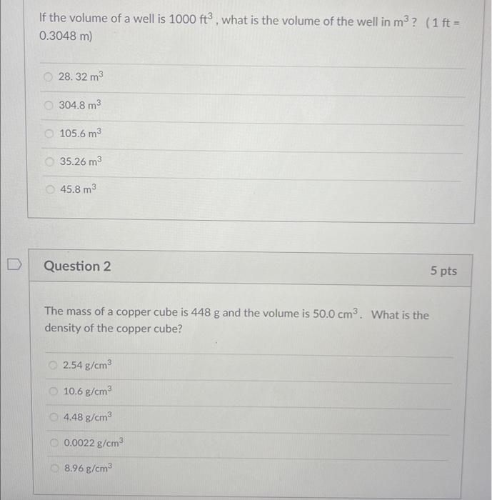 Solved If the volume of a well is 1000ft3, what is the | Chegg.com