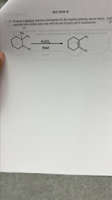 Solved SECTION B 1) Propose a detailed stepwise mechanism | Chegg.com