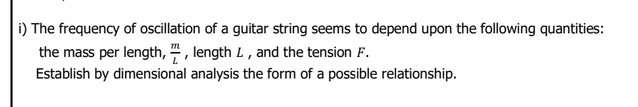 Solved i) ﻿The frequency of oscillation of a guitar string | Chegg.com