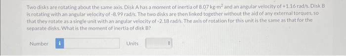 Solved Two disks are rotating about the same axis. Disk A | Chegg.com