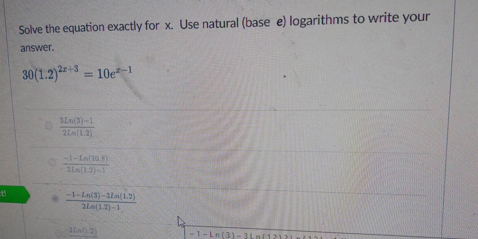 Solved E Logarithms To Write Your Solve The Equation 3793