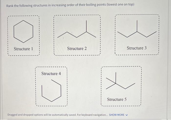 Solved Rank the following structures in increasing order of | Chegg.com