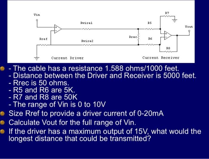 Solved - The cable has a resistance 1.588 ohms/1000 feet. - | Chegg.com