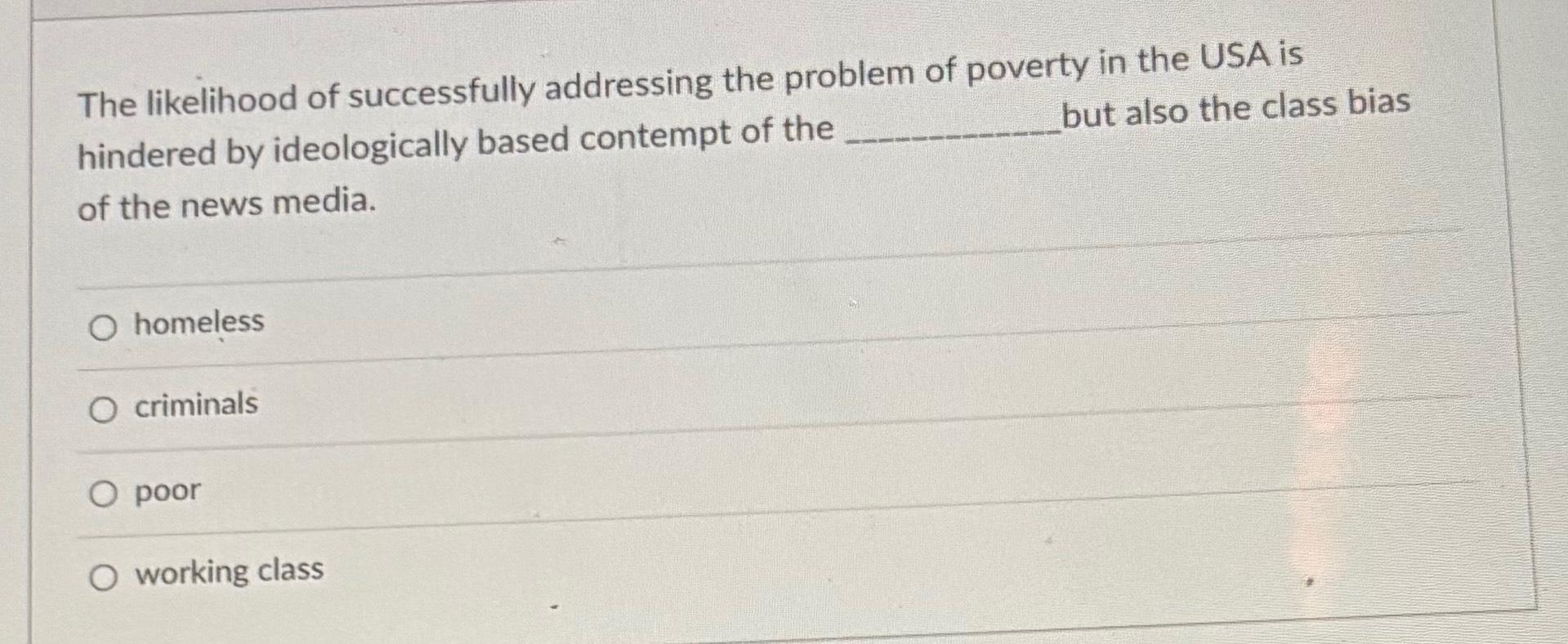 The likelihood of successfully addressing the problem | Chegg.com