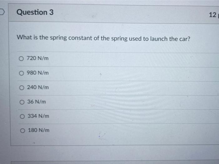 Solved A toy car is launched by compressing a horizontal | Chegg.com