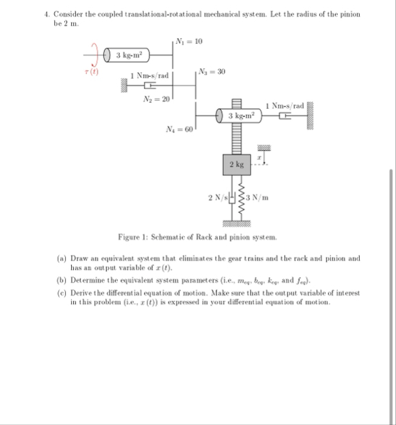Solved Consider the coupled translational-rotational | Chegg.com