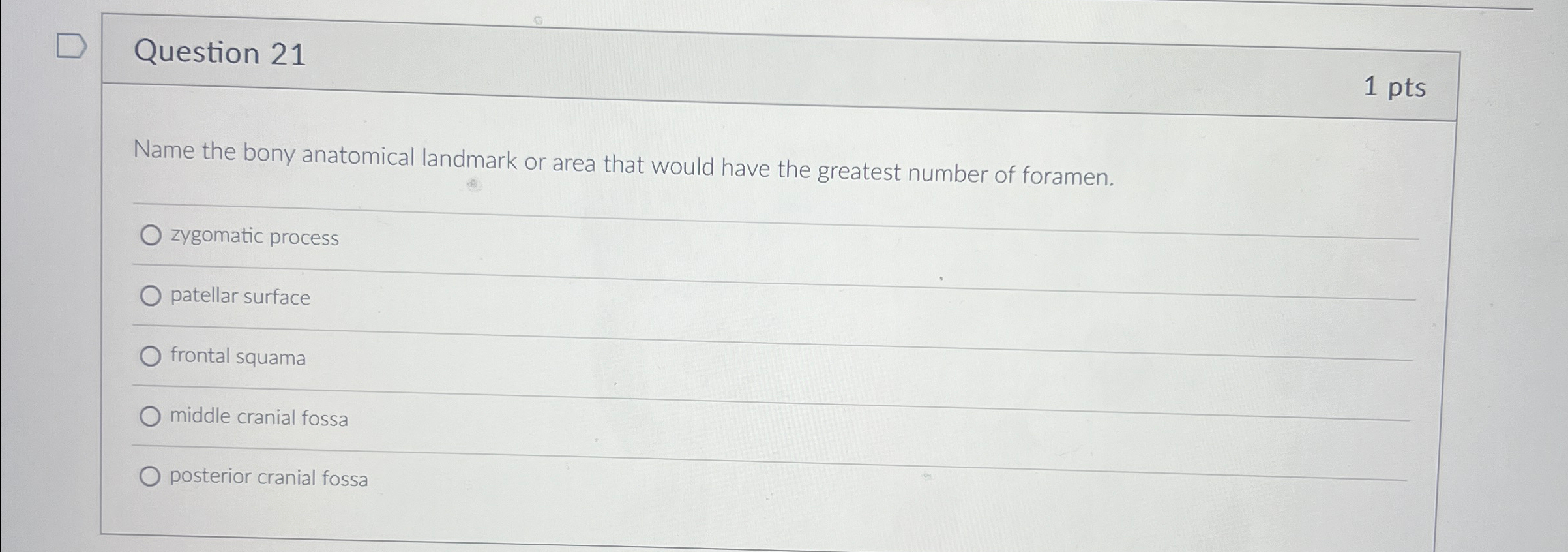 Solved Question 211 ﻿ptsName the bony anatomical landmark or | Chegg.com