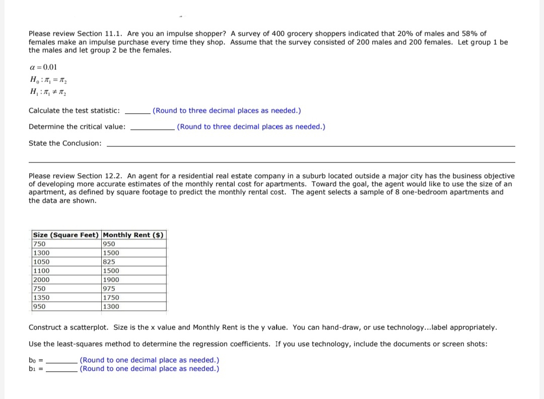 Solved Please review Section 11.1. ﻿Are you an impulse | Chegg.com