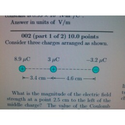 Solved Consider three charges arranged as shown.What is the | Chegg.com