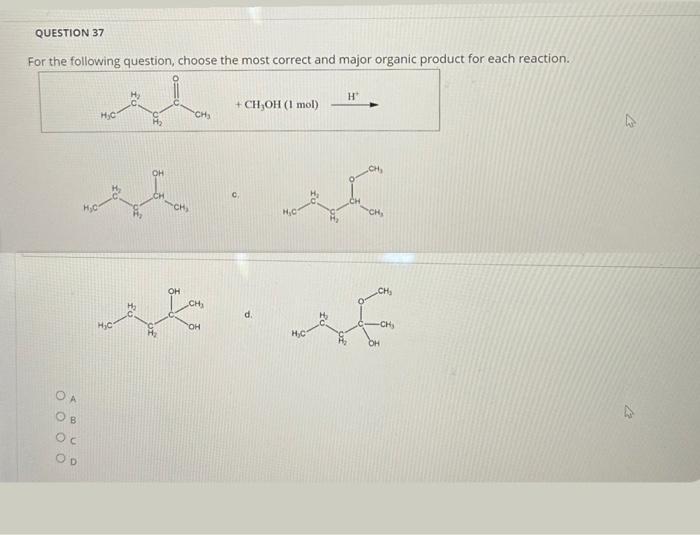 Solved QUESTION 37 For the following question, choose the | Chegg.com
