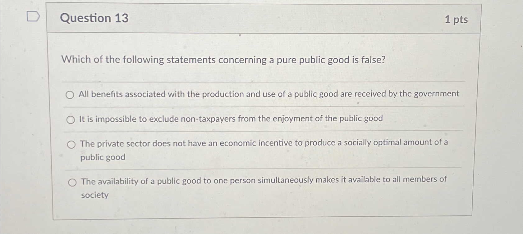Solved Question 131ptsWhich of the following statements | Chegg.com