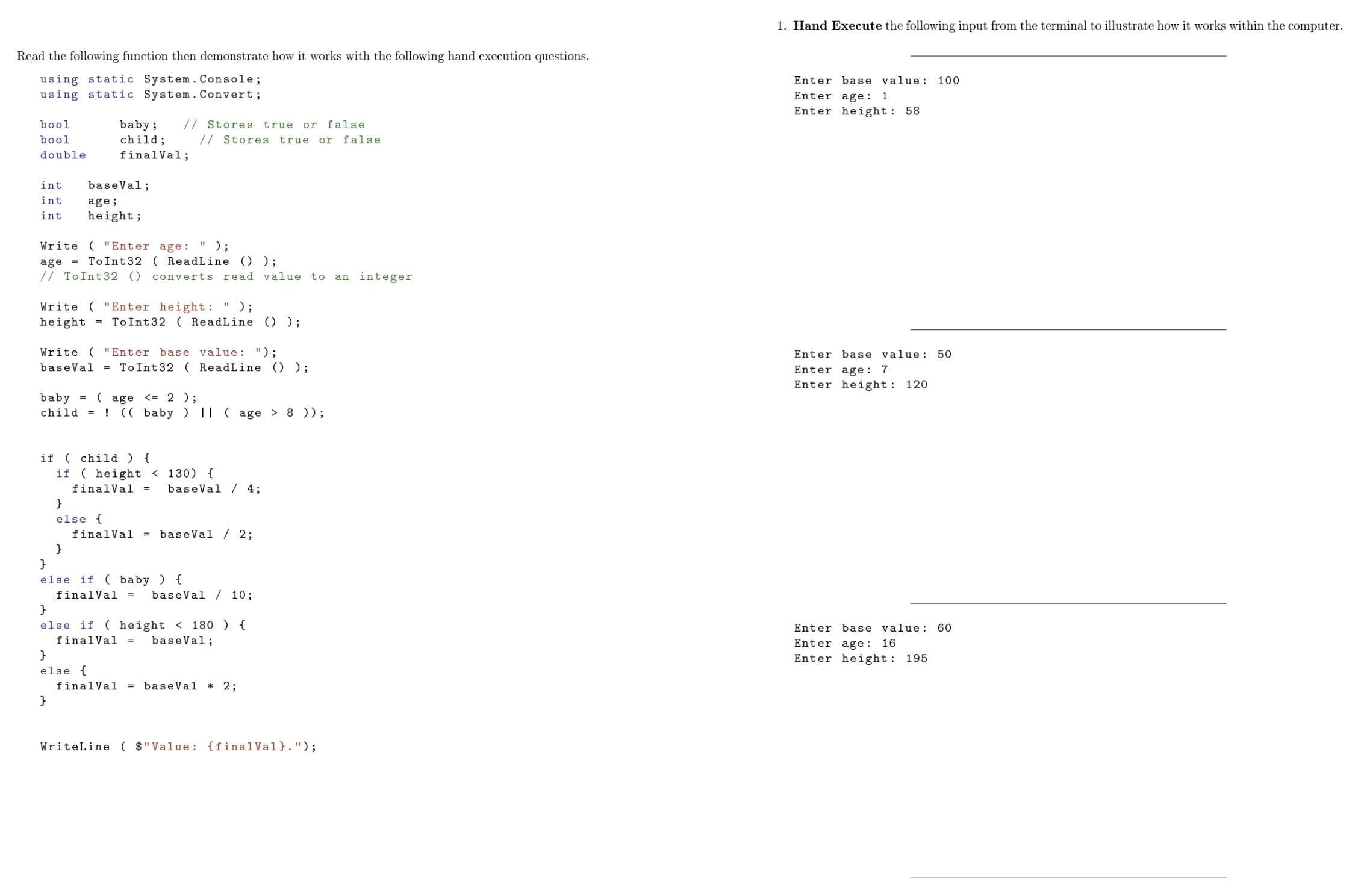 Solved Read the following function then demonstrate how it | Chegg.com